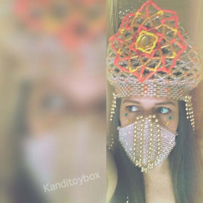 Mandala kandi crown and kandi mask 2 by KandiToYBoX - Kandi Photos on ...
