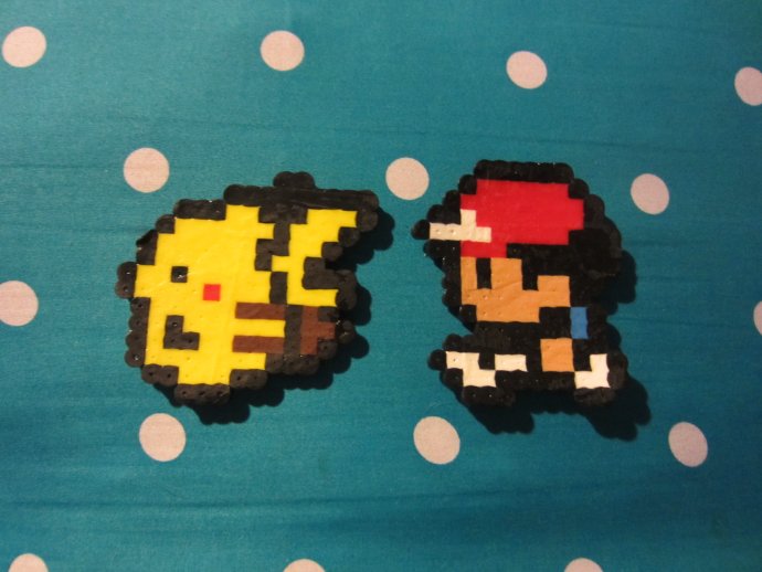 Ash and Pikachu perler by tiffawa - Kandi Photos on Kandi Patterns