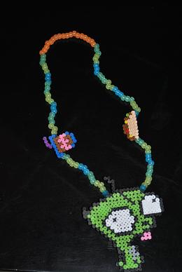 epic glow in the dark Gir perler necklace by fluffykittypawz - Kandi ...