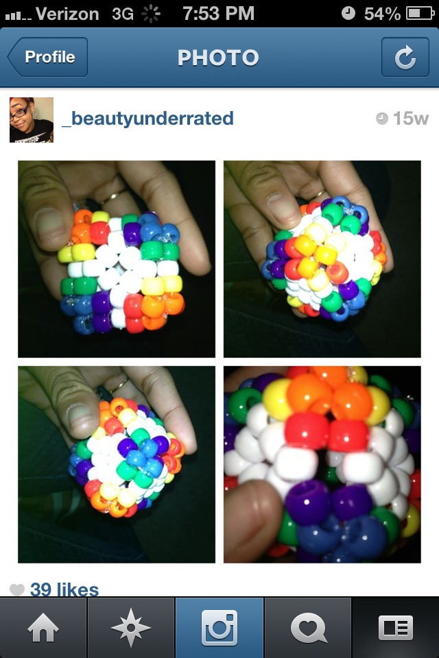3D Rainbow Kandi Cube by JKandiKain - Kandi Photos on Kandi Patterns