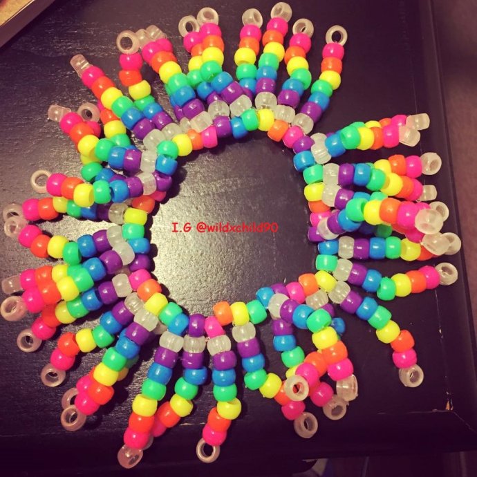 neon rainbow dangle single ish kandi ^_^ by wildxchild90 - Kandi Photos ...