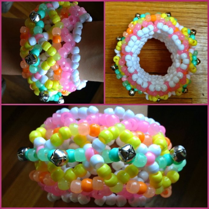 Pastel cage cuff with bells by bre5013 - Kandi Photos on Kandi Patterns