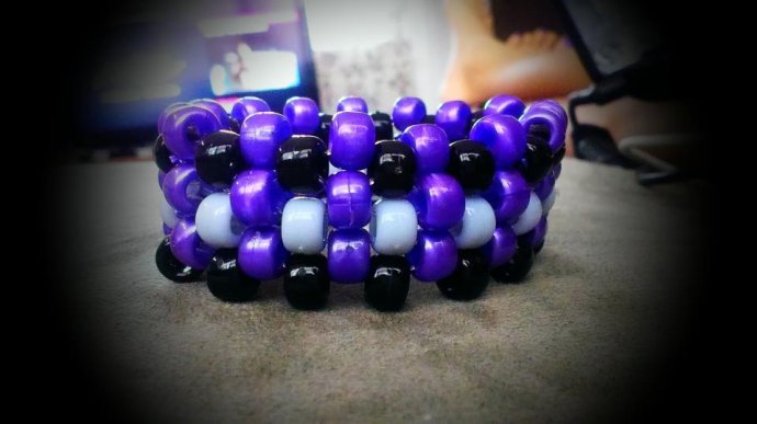 Black and Purple Kandi Cuff by User - Kandi Photos on Kandi Patterns