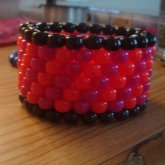Pink and Orange Peyote Cuff by MoshASaur - Kandi Photos on Kandi Patterns