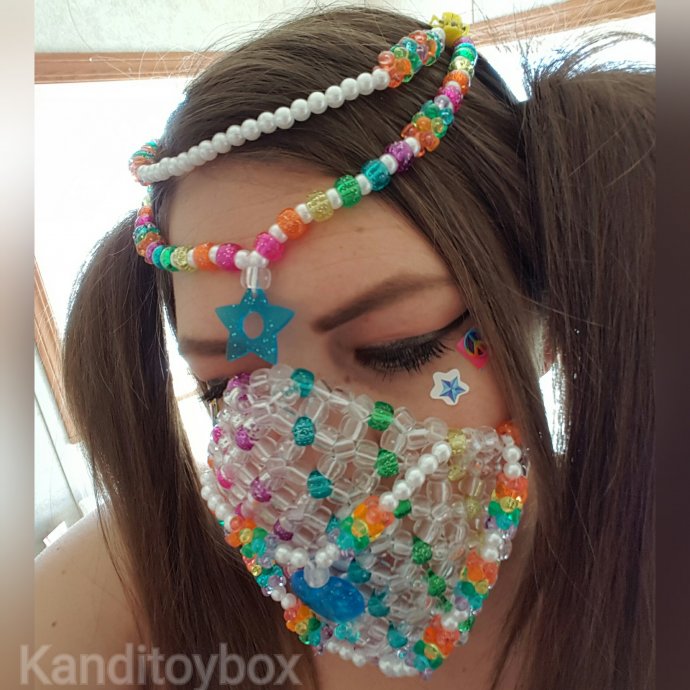 Glitter goddess kandi mask by KandiToYBoX - Kandi Photos on Kandi Patterns
