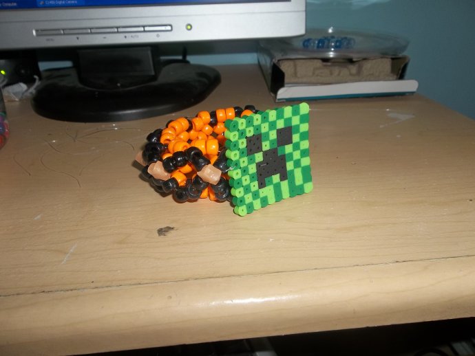 Minecraft Creeper 3d cuff by User - Kandi Photos on Kandi Patterns