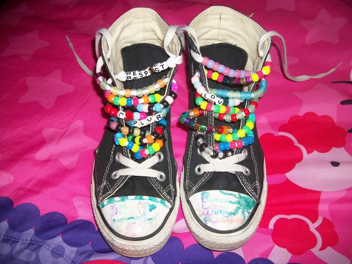 My shoes with Kandi laces :3 by moniquee19xx - Kandi Photos on Kandi ...