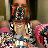corset rainbow kandi surgical mask and cuffs by ninjajess143 - Kandi ...