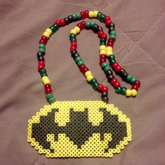 Batman Logo Perler Necklace by KandiKidYushi - Kandi Photos on Kandi ...