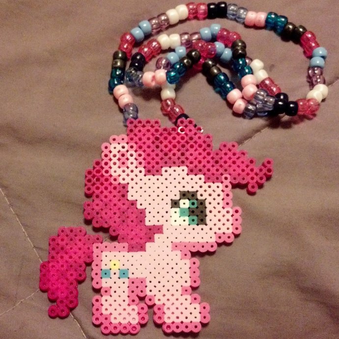 My Little Pony Pinkie Pie Perler Necklace by KandiKidYushi - Kandi ...