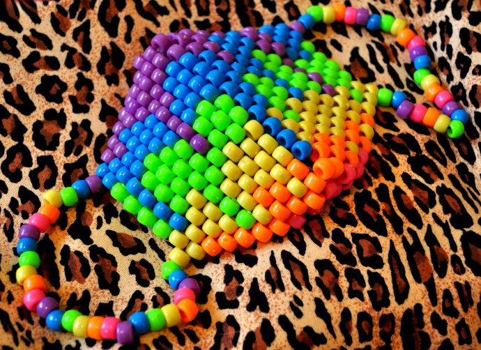 'Melt The Rainbow' Kandi Surgical Mask by AlyxVayneRaverKandi - Kandi ...