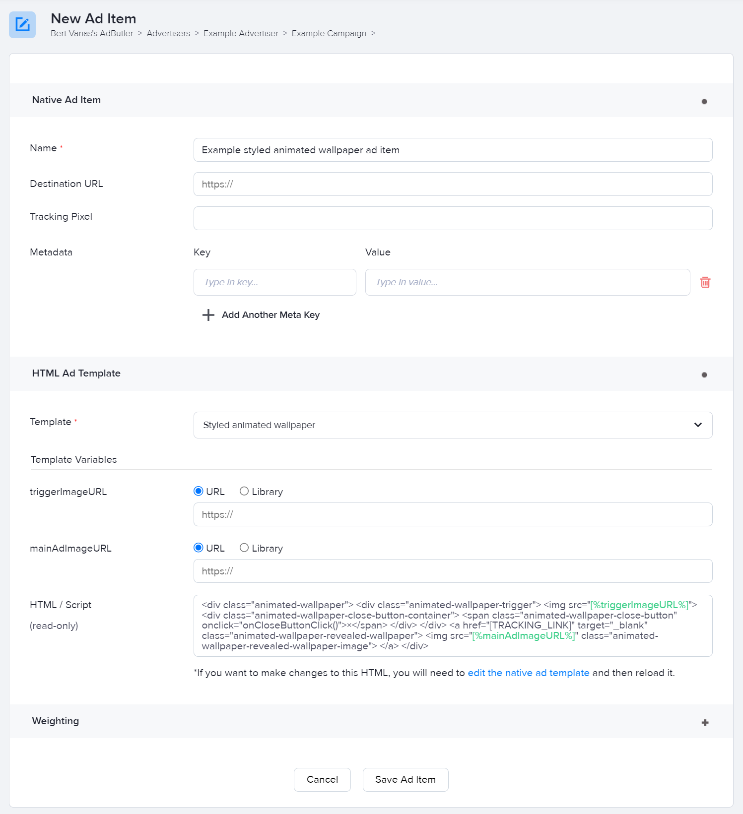 How to make styled native animated wallpaper ads