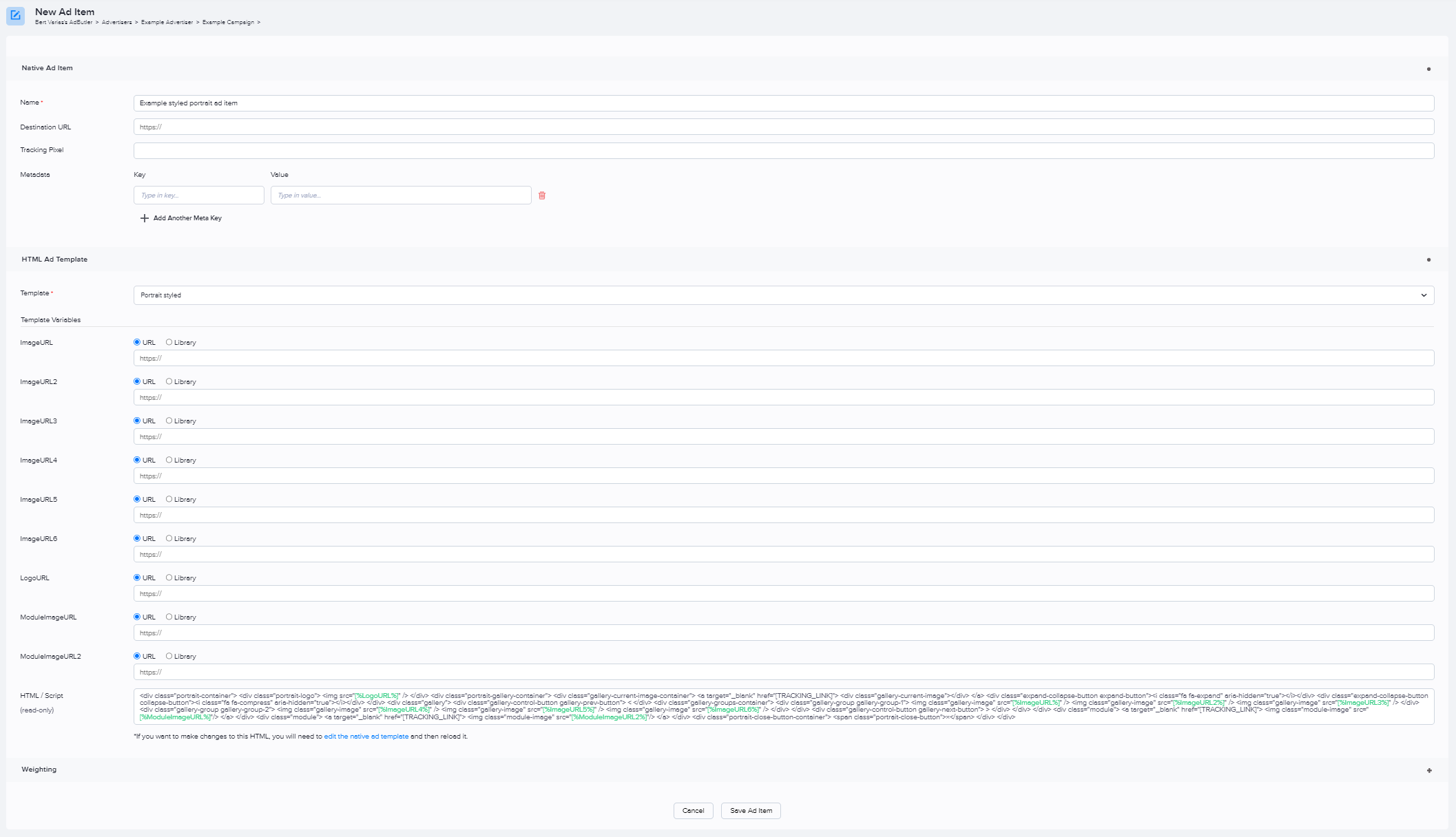 How to make styled native IAB portrait ads