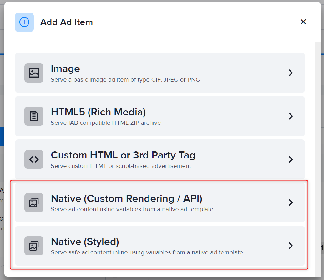 Native ad template overview
