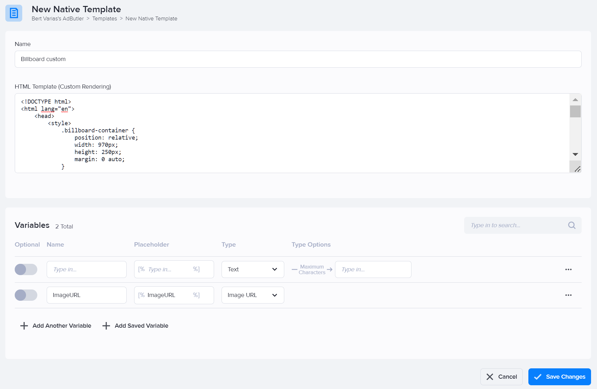 How to make custom native billboard ads
