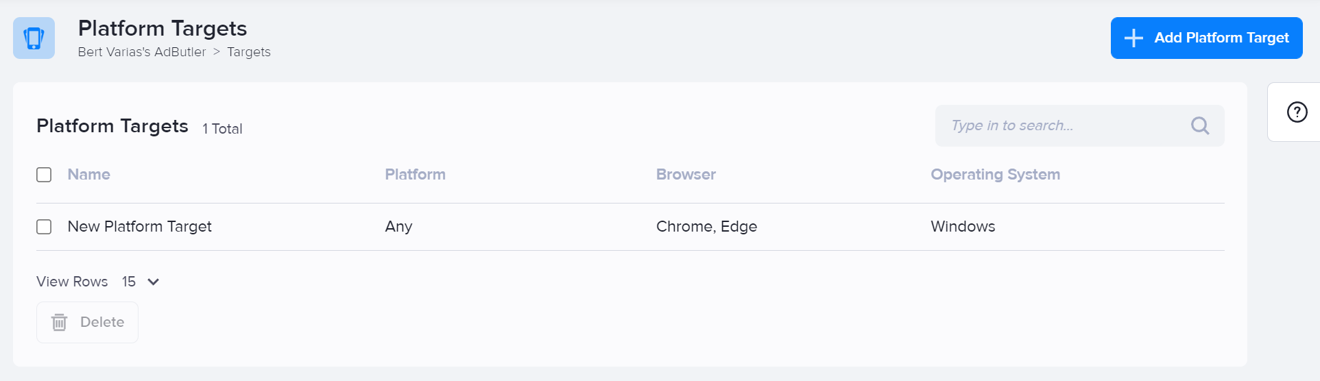 Platform & device targeting