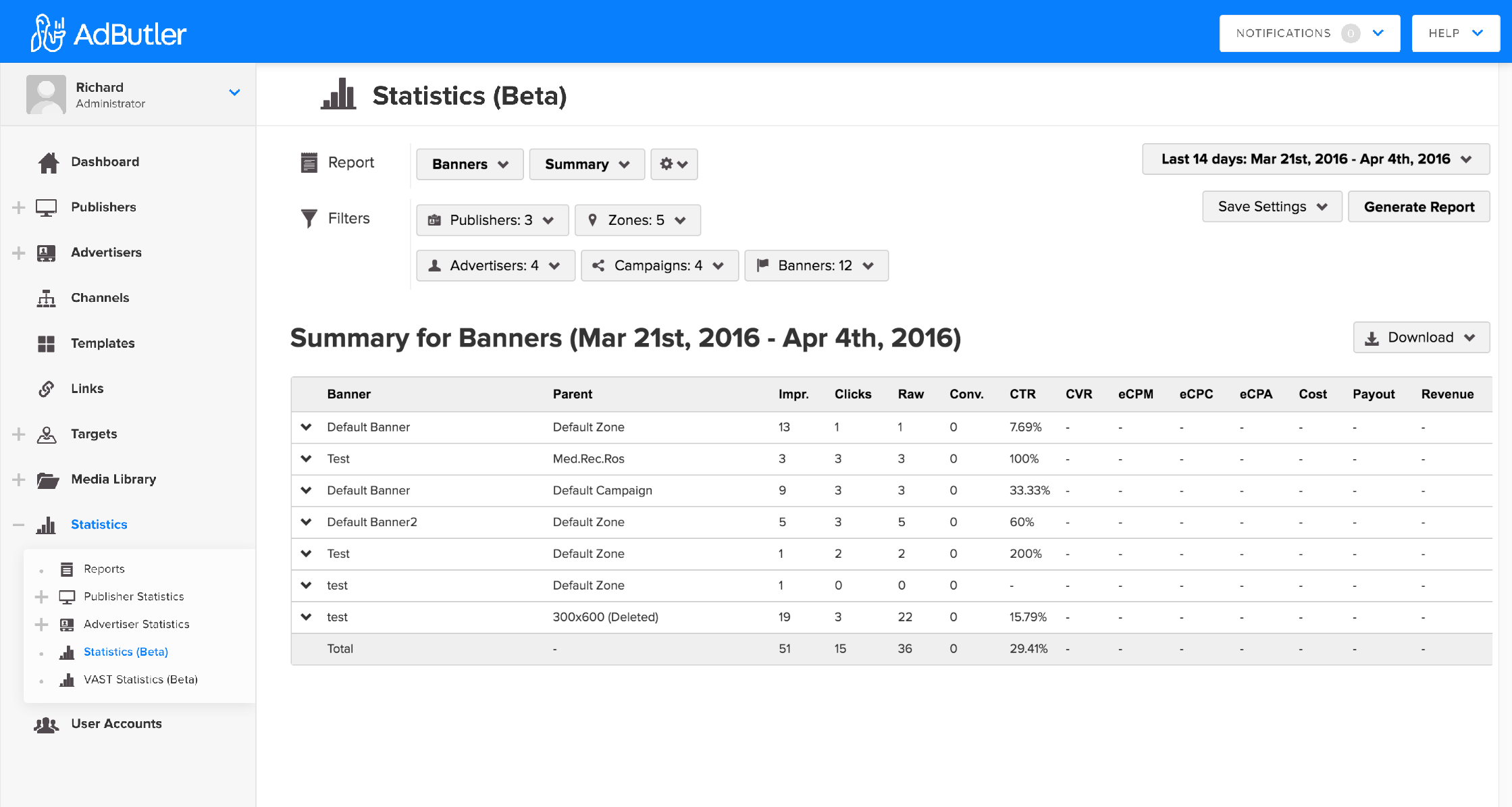 Creating Custom Statistics Reports