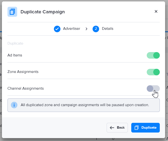 How to duplicate a campaign