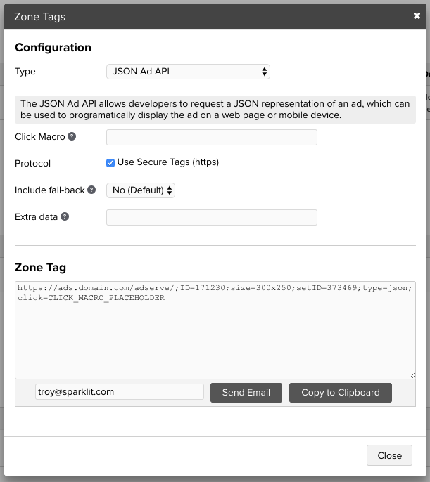 Server side ad requests (via JSON API)