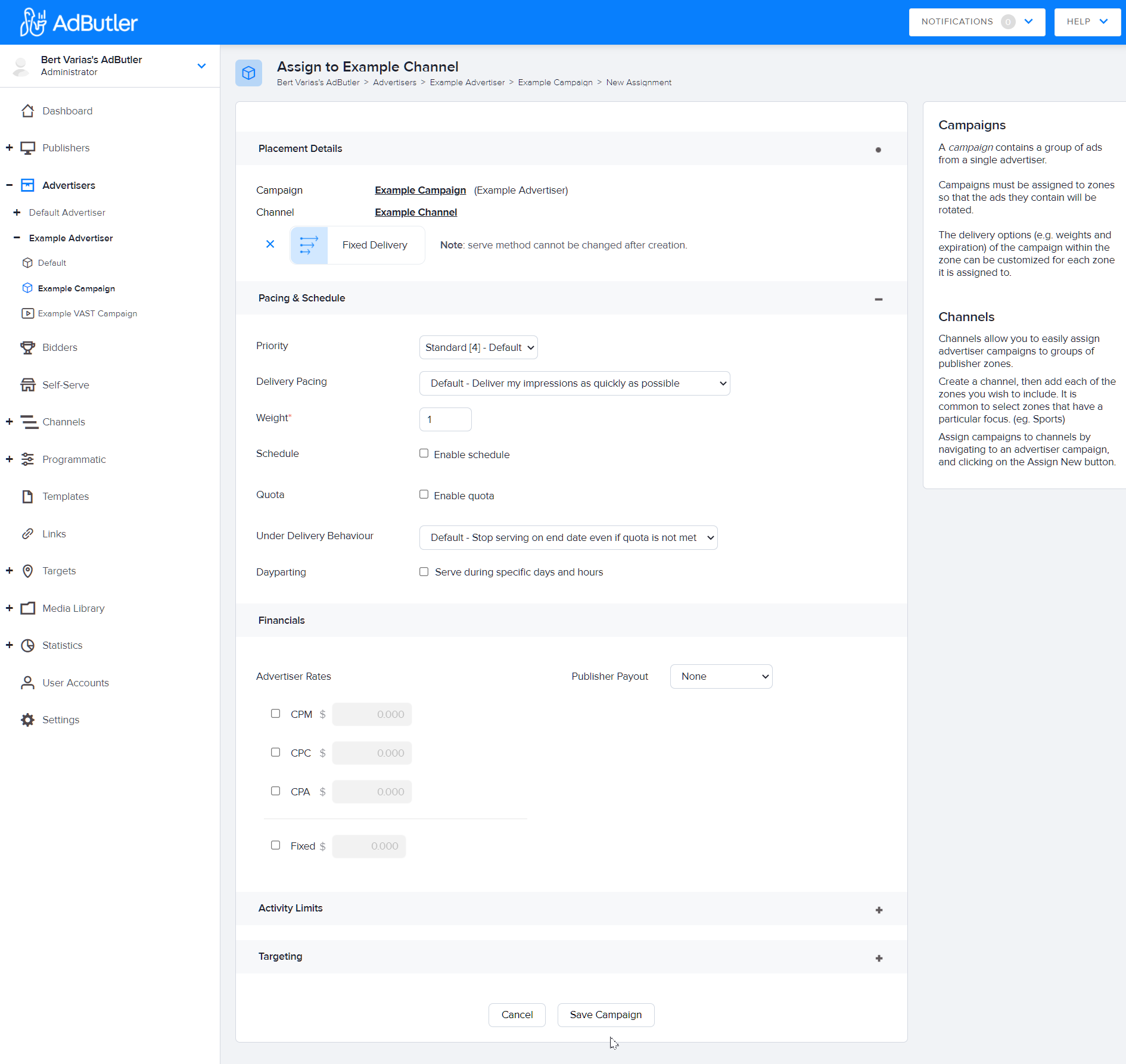 How to create a channel
