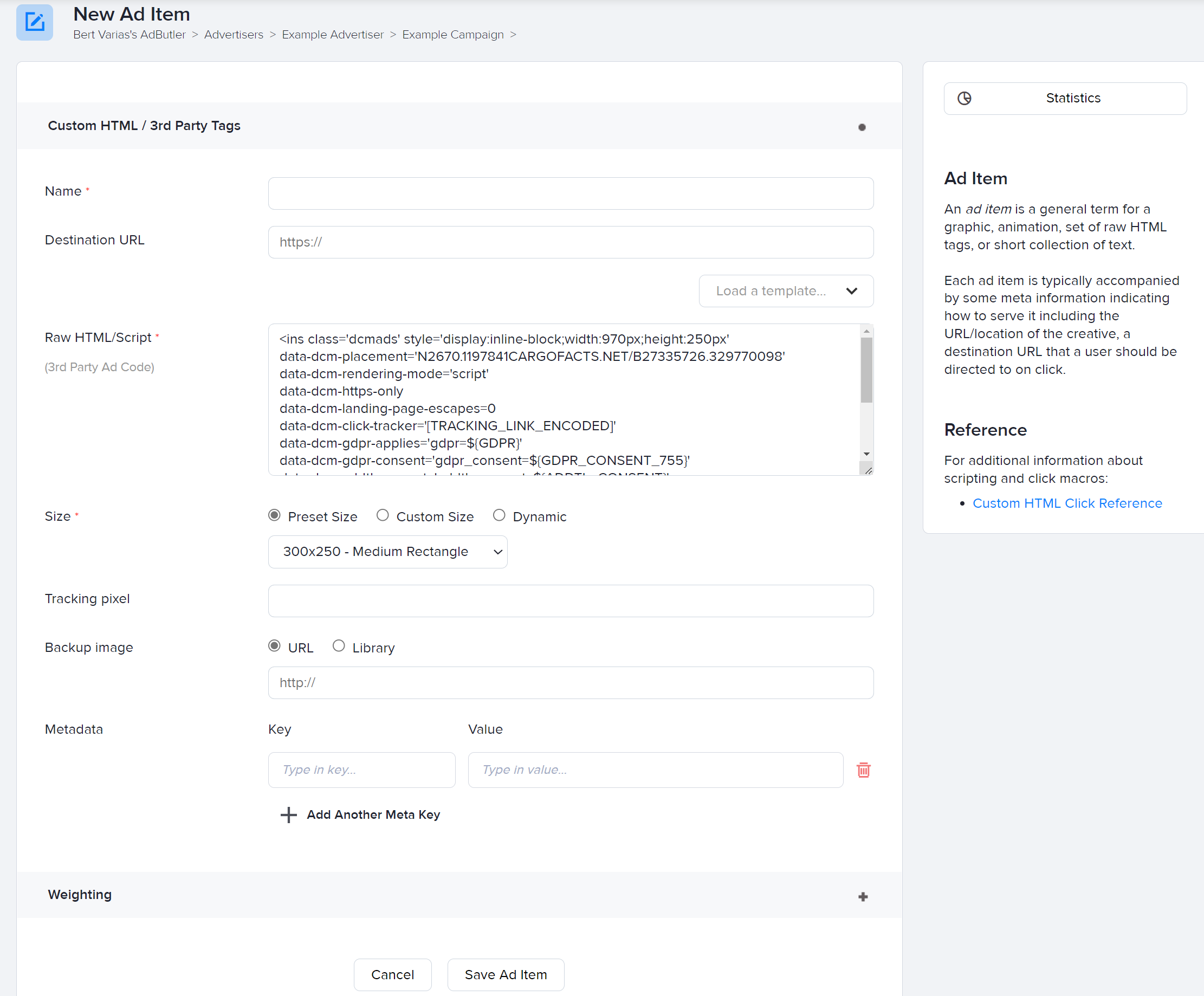 Serving third party ad tags