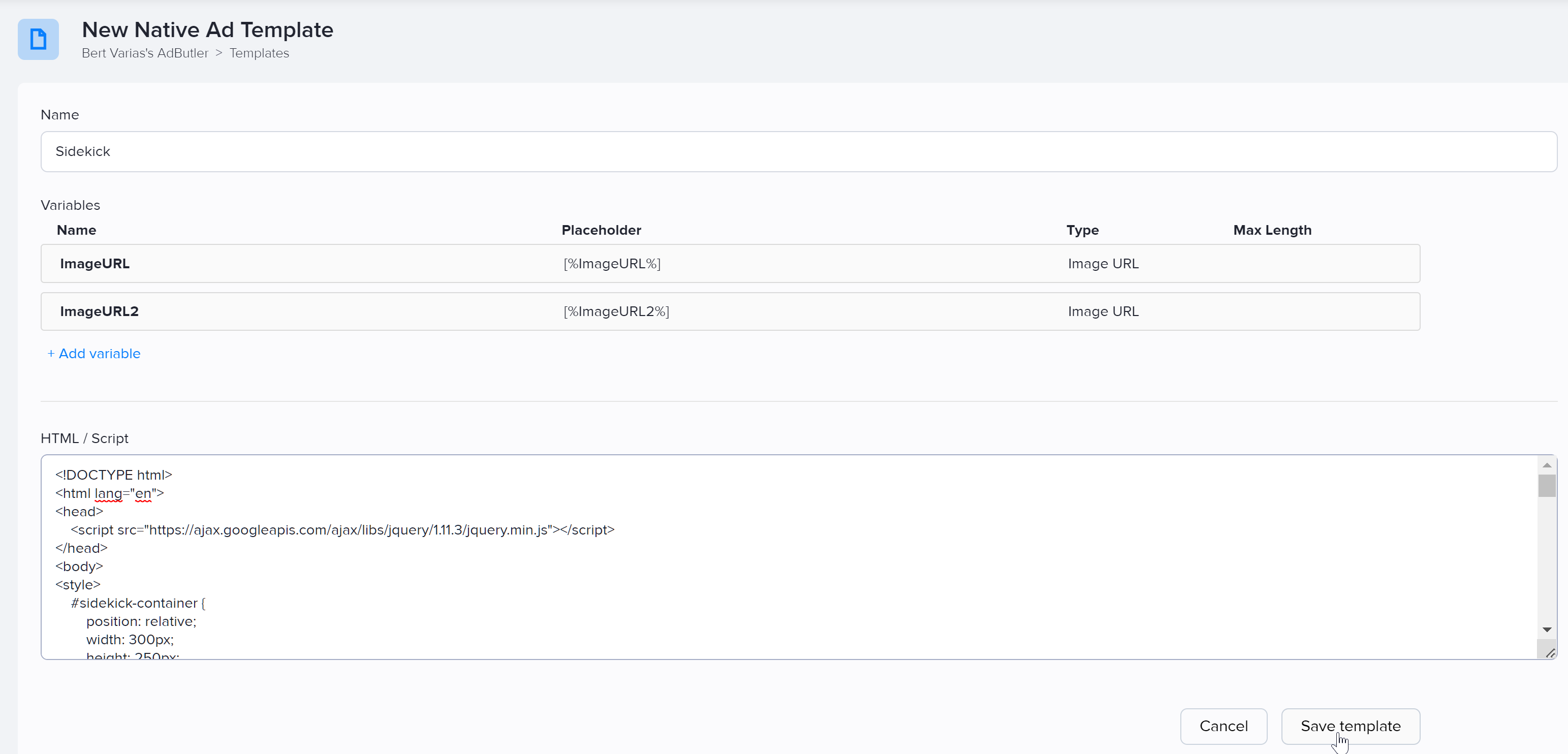 How to make sidekick ads
