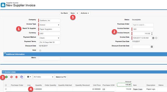 Supplier Invoices and Credit Memos