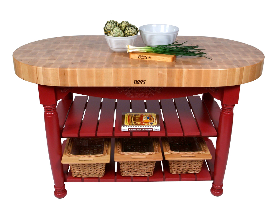 John Boos Harvest Table | Oval Butcher Block Island