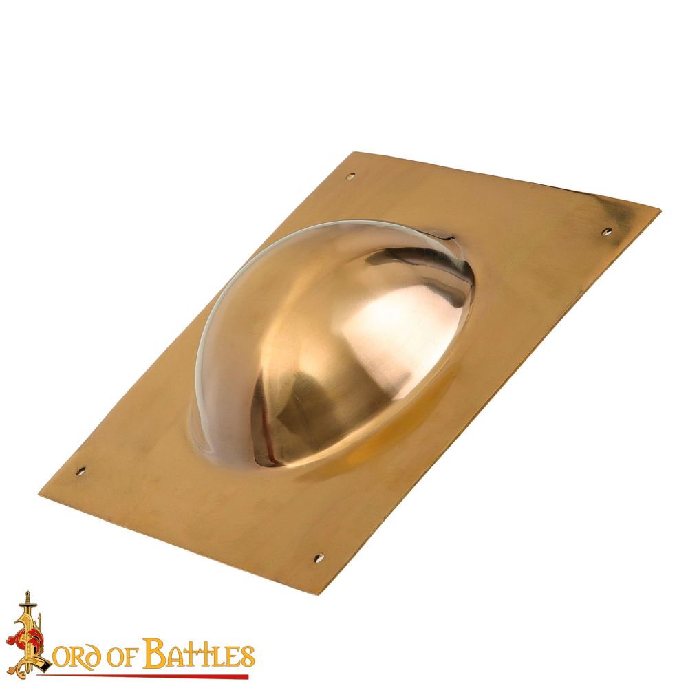 Square Roman Shield Boss - Brass