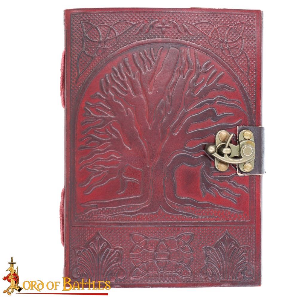 Leather-Bound Medieval Tree of Life Journal with Lock – Kult of Athena