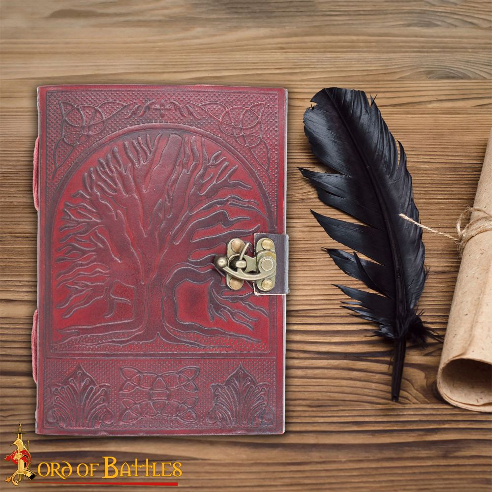 Leather-Bound Medieval Tree of Life Journal with Lock – Kult of Athena