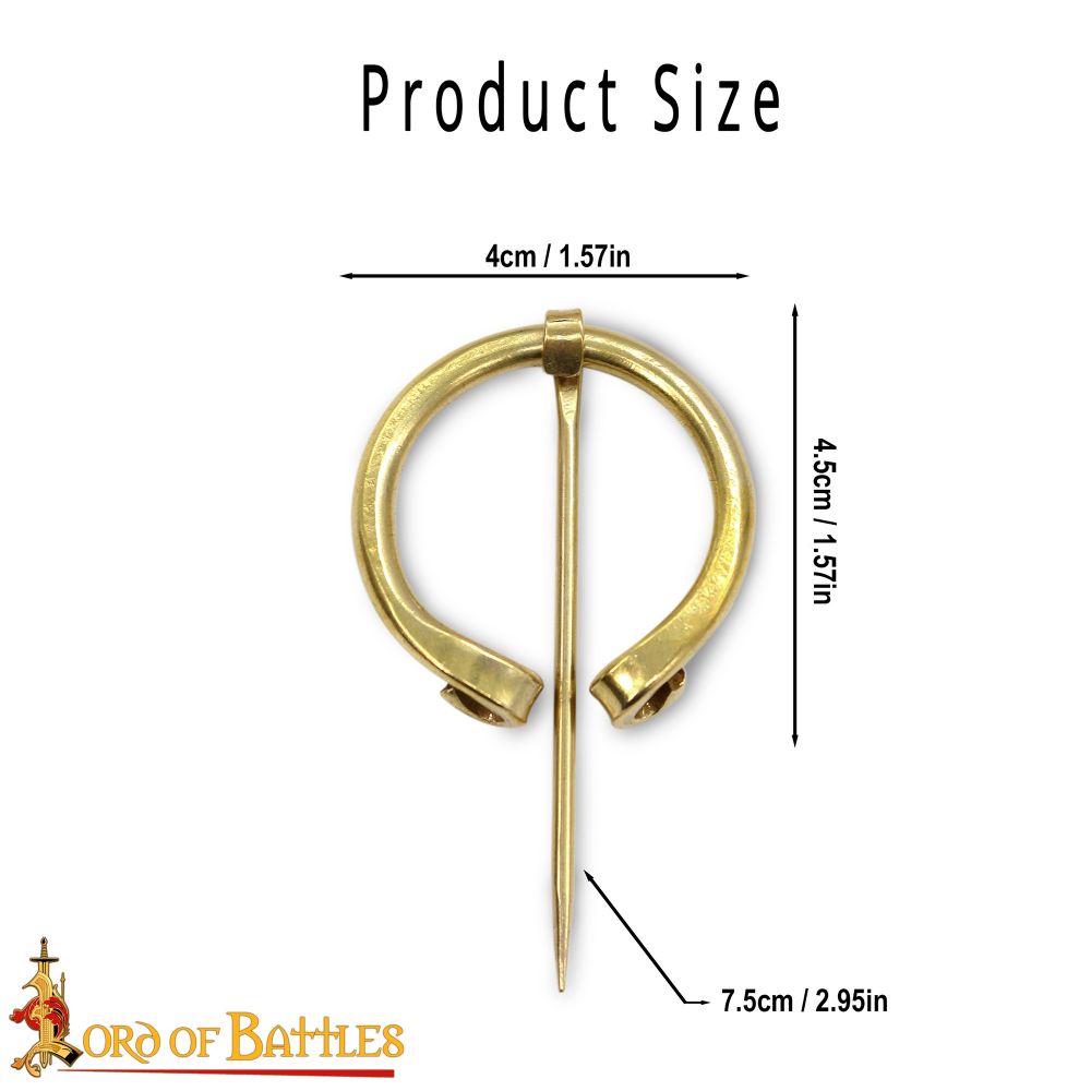 Brass Fibula with Rolled Ends