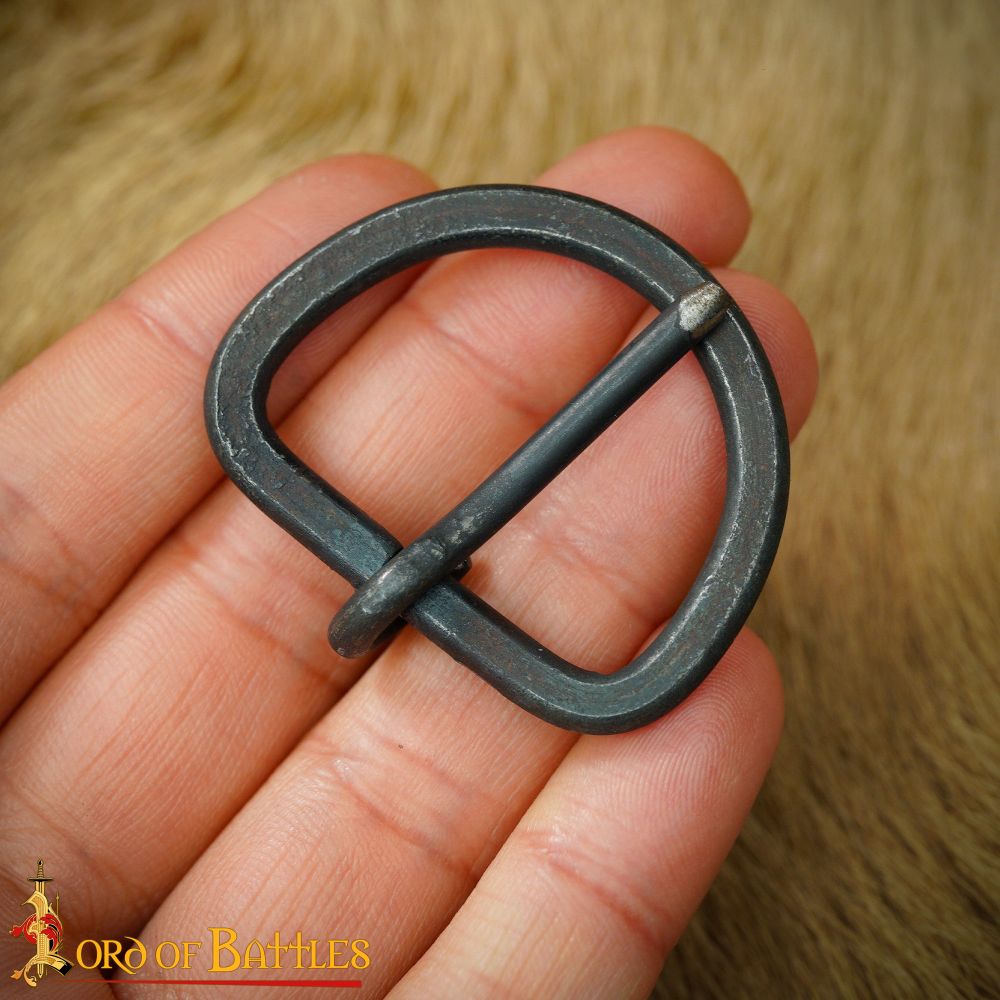 Antiqued Steel D-Ring Buckle - Medium