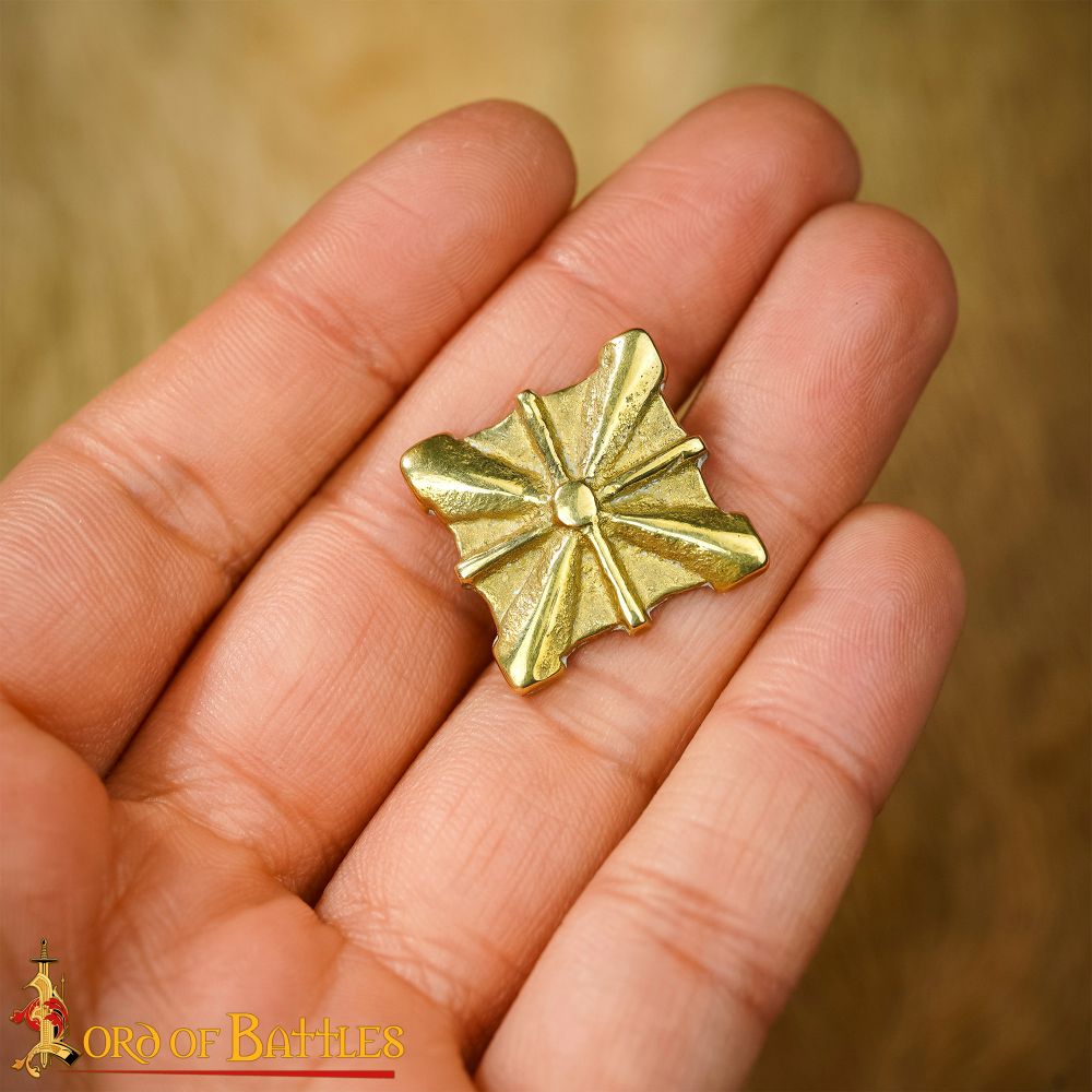 Brass Medieval Belt Studs - Set of 5