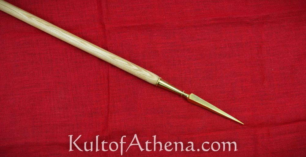 Greek Dory Spear - Steel Head and Brass Sauroter Cap - Kult of Athena
