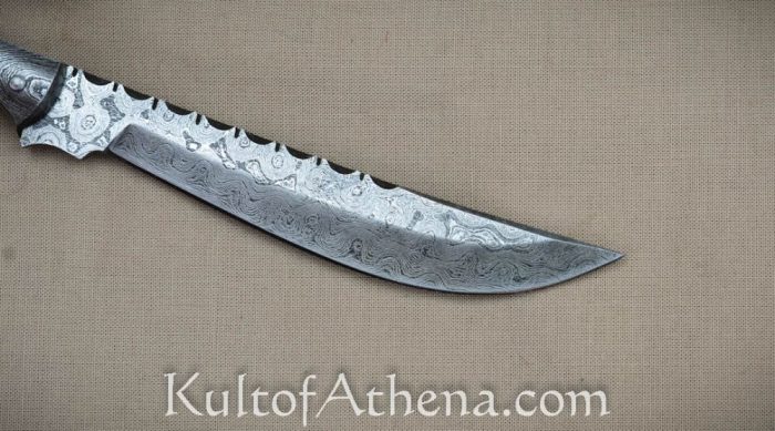 Damascus Navaja Hunting Knife - Kult of Athena