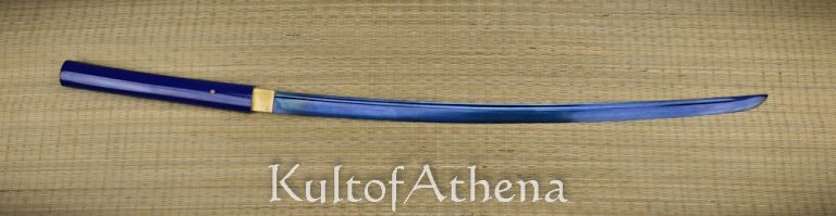 Musha Blue Damascus Shirasaya Katana - Kult of Athena