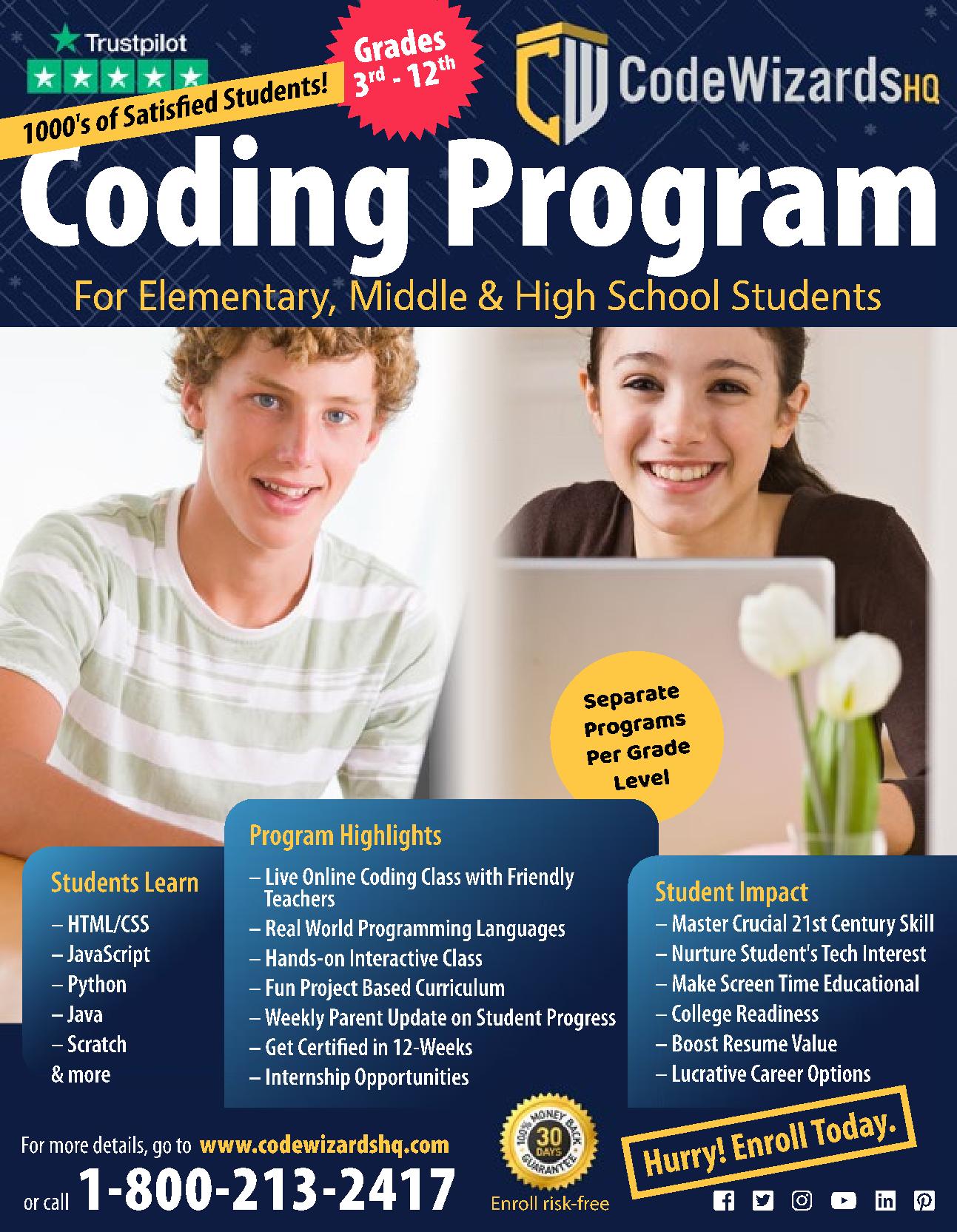 CodeWizardsHQ Live Online Coding Classes for Kids/Teens (High School ...