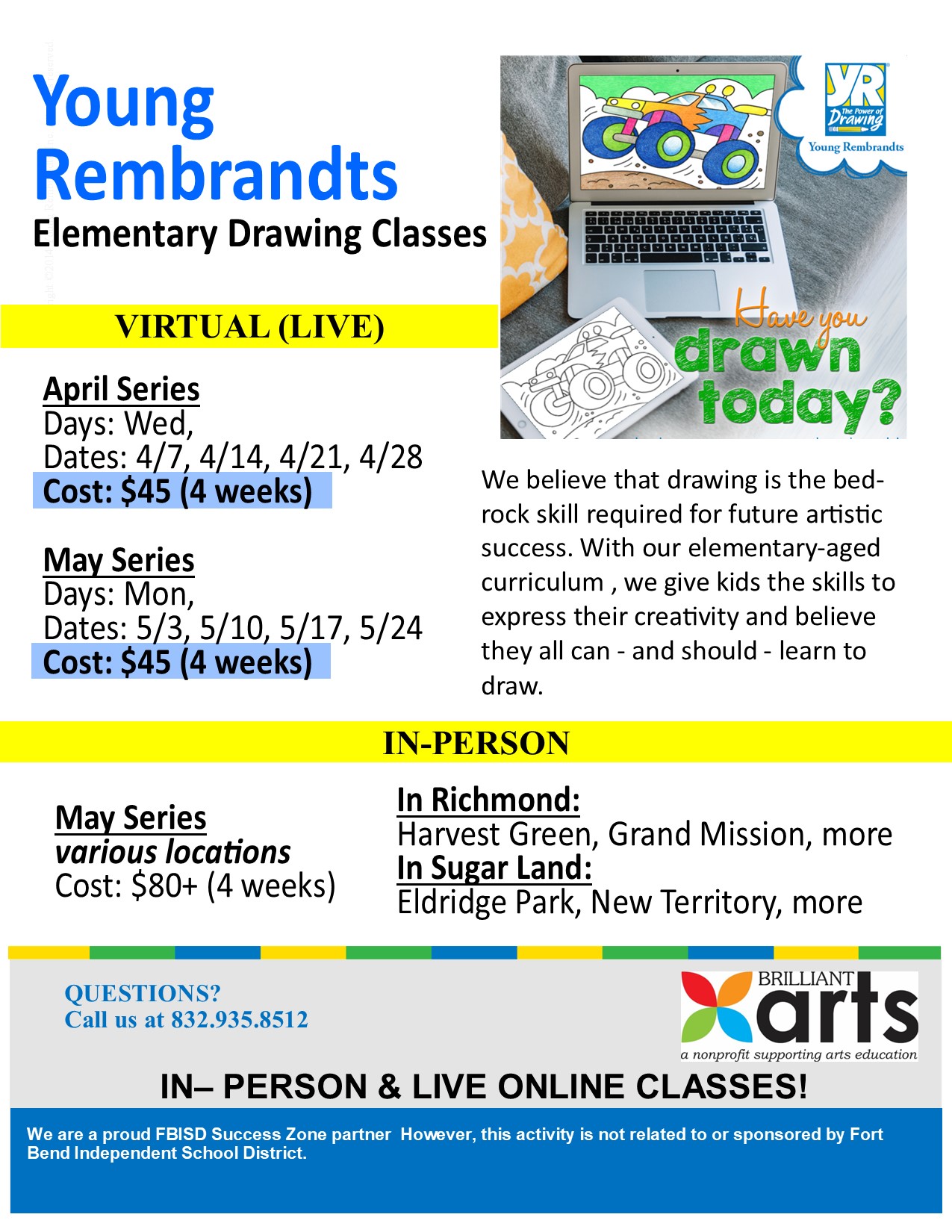 Elementary Drawing Classes with Young Rembrandts (virtual) | What’s ...