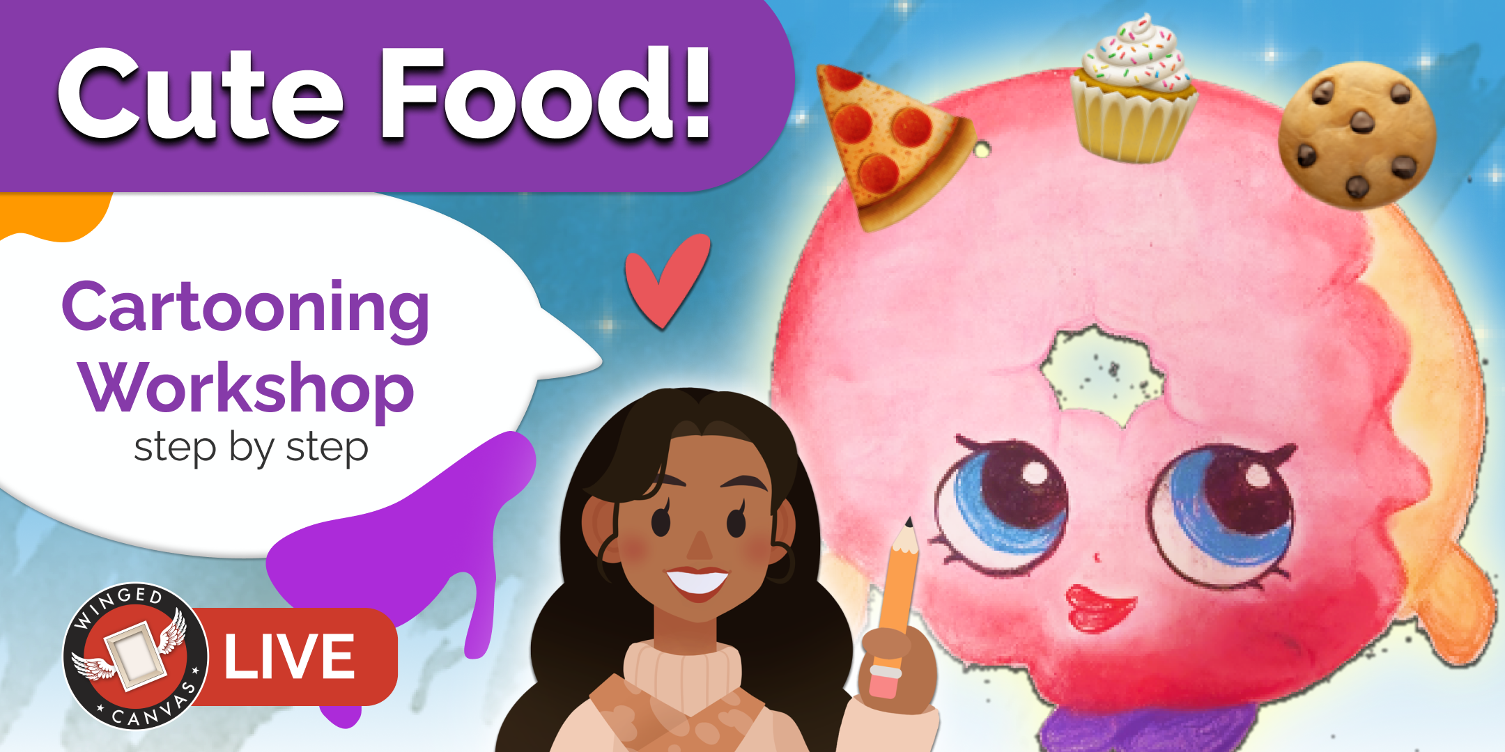 Step-by-Step Family Cartooning Workshop (Cute Food) | What’s happening ...