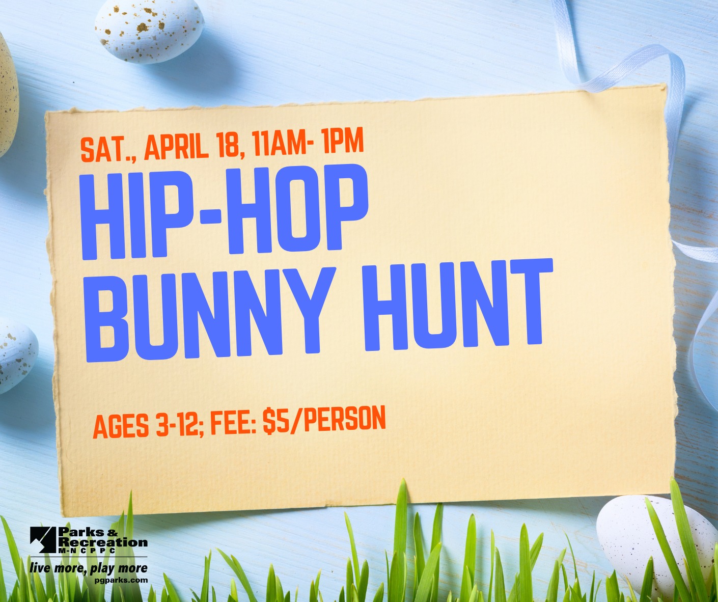 Hip-Hop Bunny Hunt (ages 3-12) at Peppermill Village Community Center ...