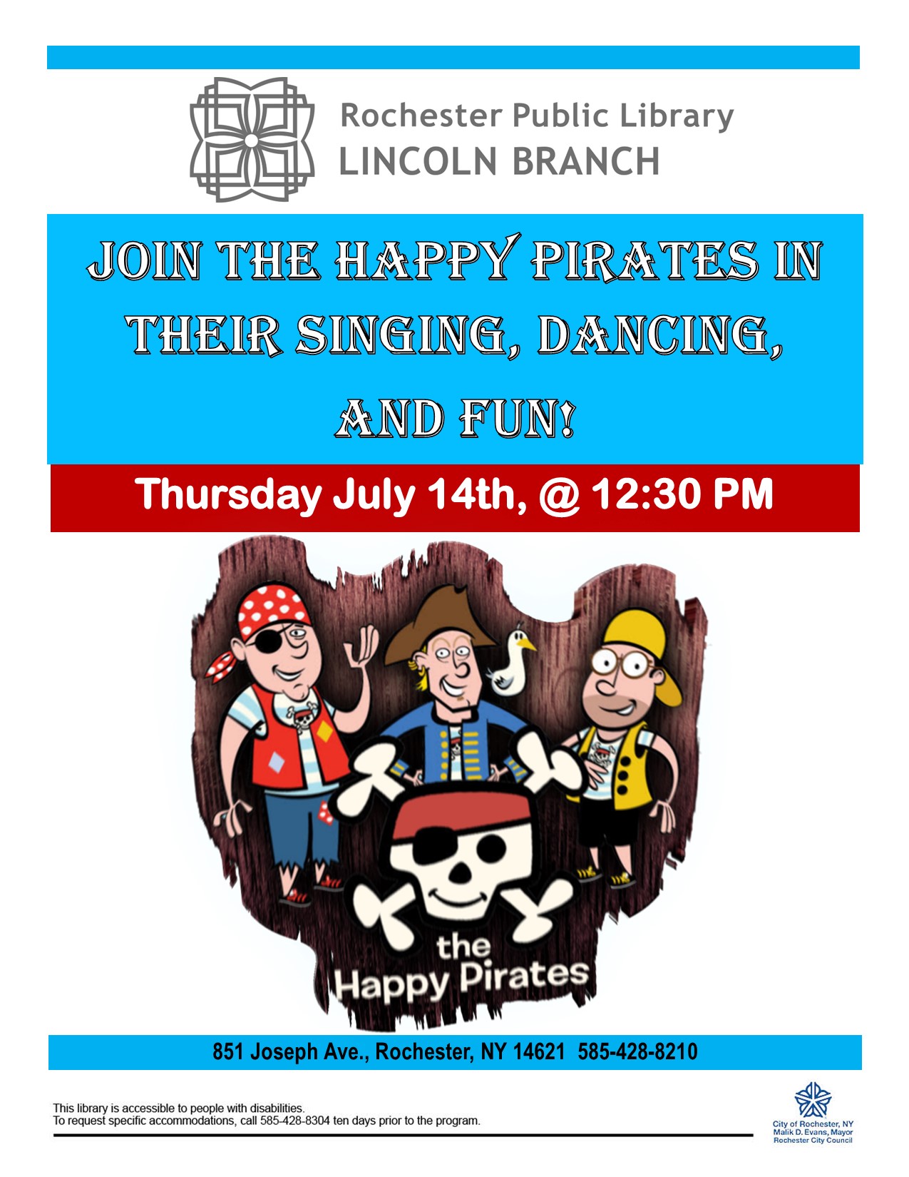 Come see the Happy Pirates at the Lincoln Branch Library! | Kids Out ...