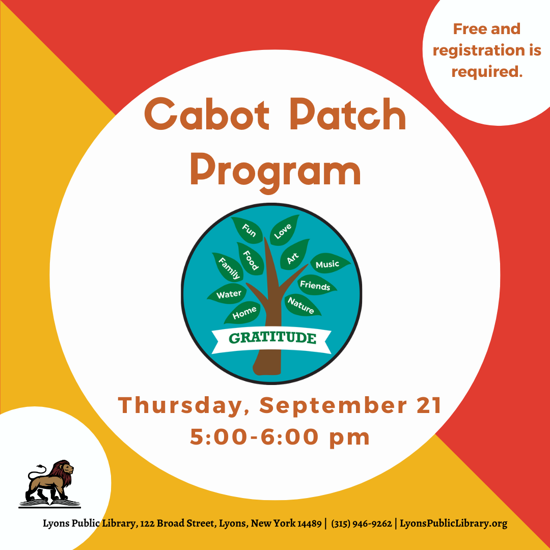 Cabot Patch Program: Gratitude | Kids Out and About Rochester