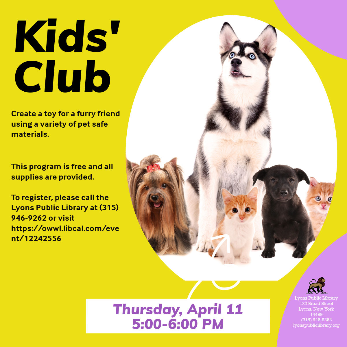 Kids' Club: Pets | Kids Out and About Rochester
