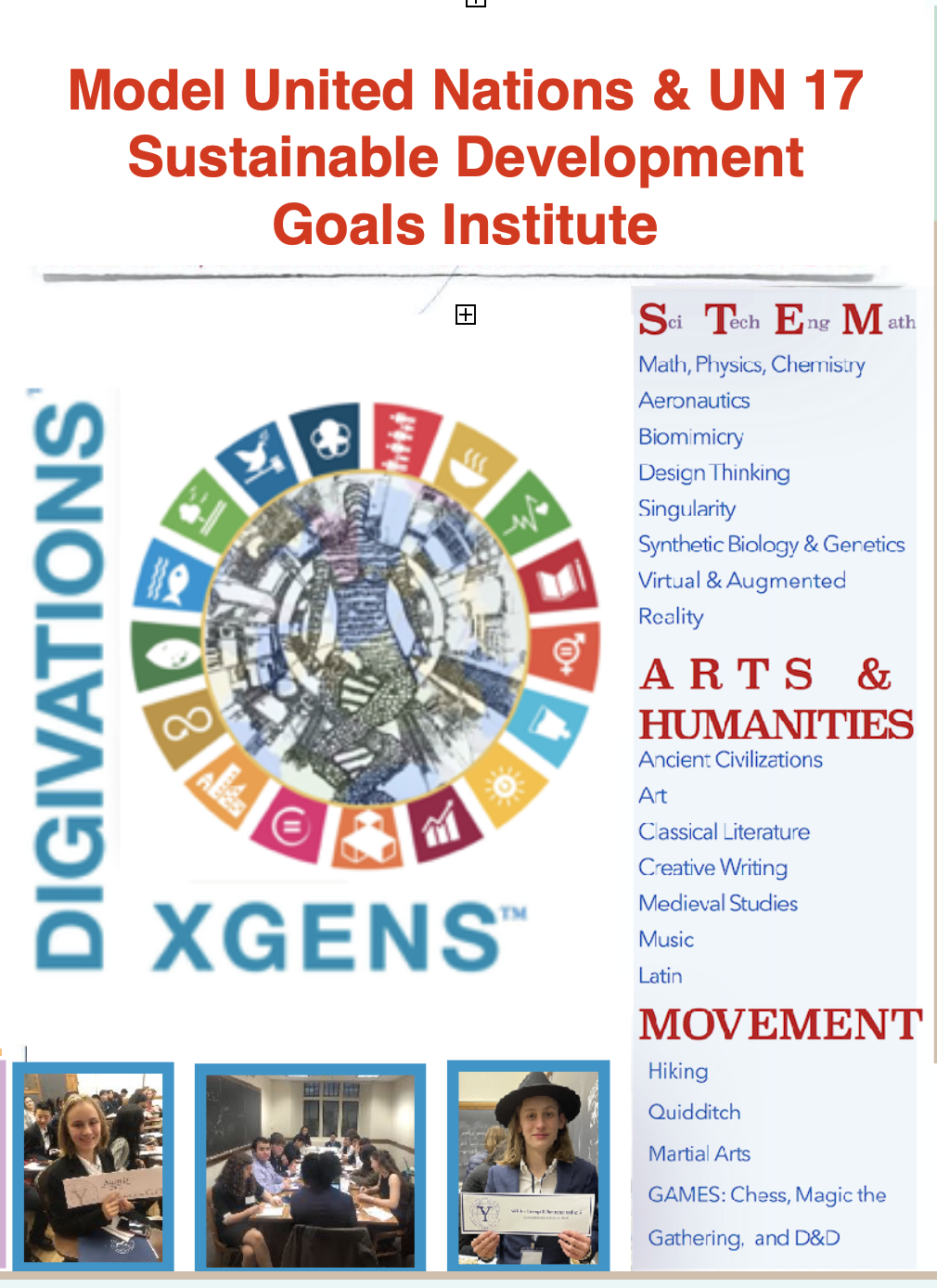Model UN Academy & XGENS 17 UN Sustainable Development Goals Institute ...