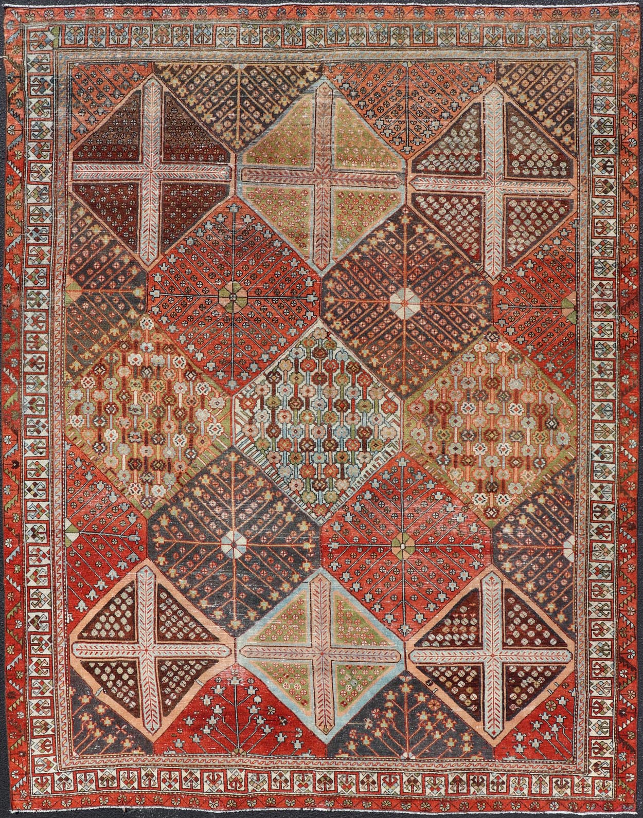 Antique Bakhtiari Rug - PA-1052-KS | Bakhtiari - 6'10" x 9'0" | Wool ...