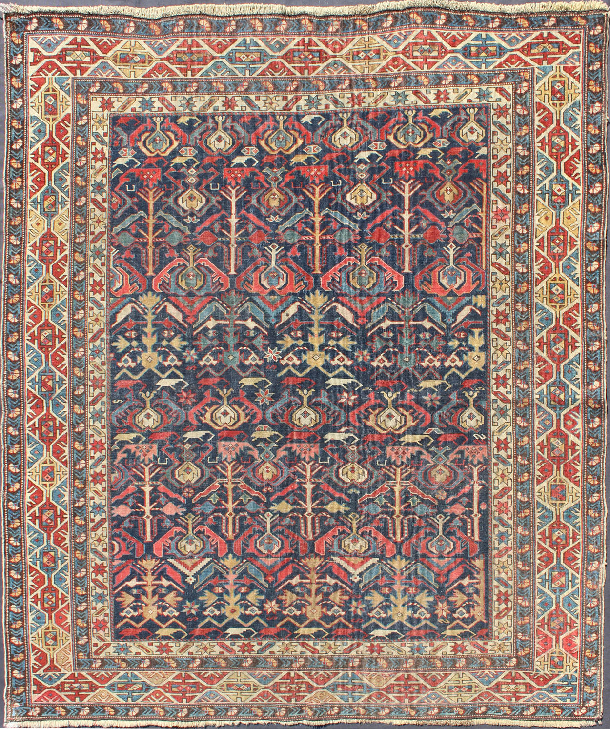 Antique Chi-Chi Rug - H8-1101 | Chi-Chi - 4'0" x 4'0" | Wool - All Over ...