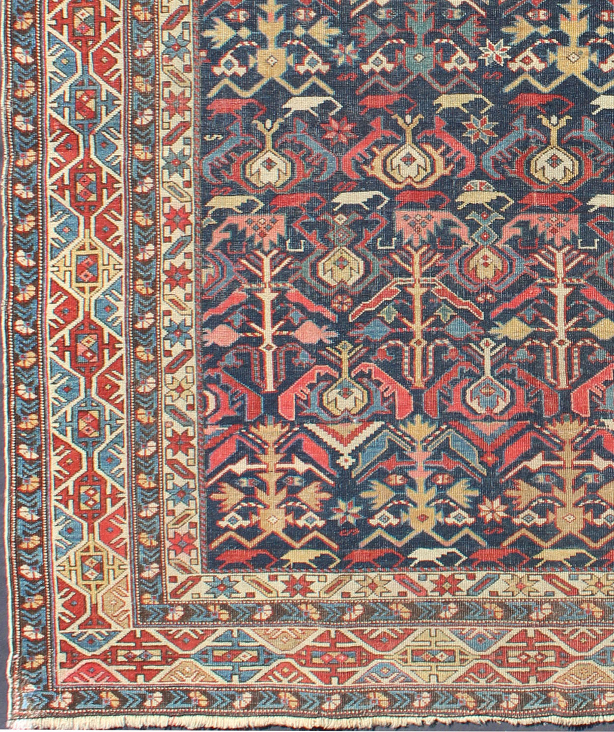 Antique Chi-Chi Rug - H8-1101 | Chi-Chi - 4'0" x 4'0" | Wool - All Over ...