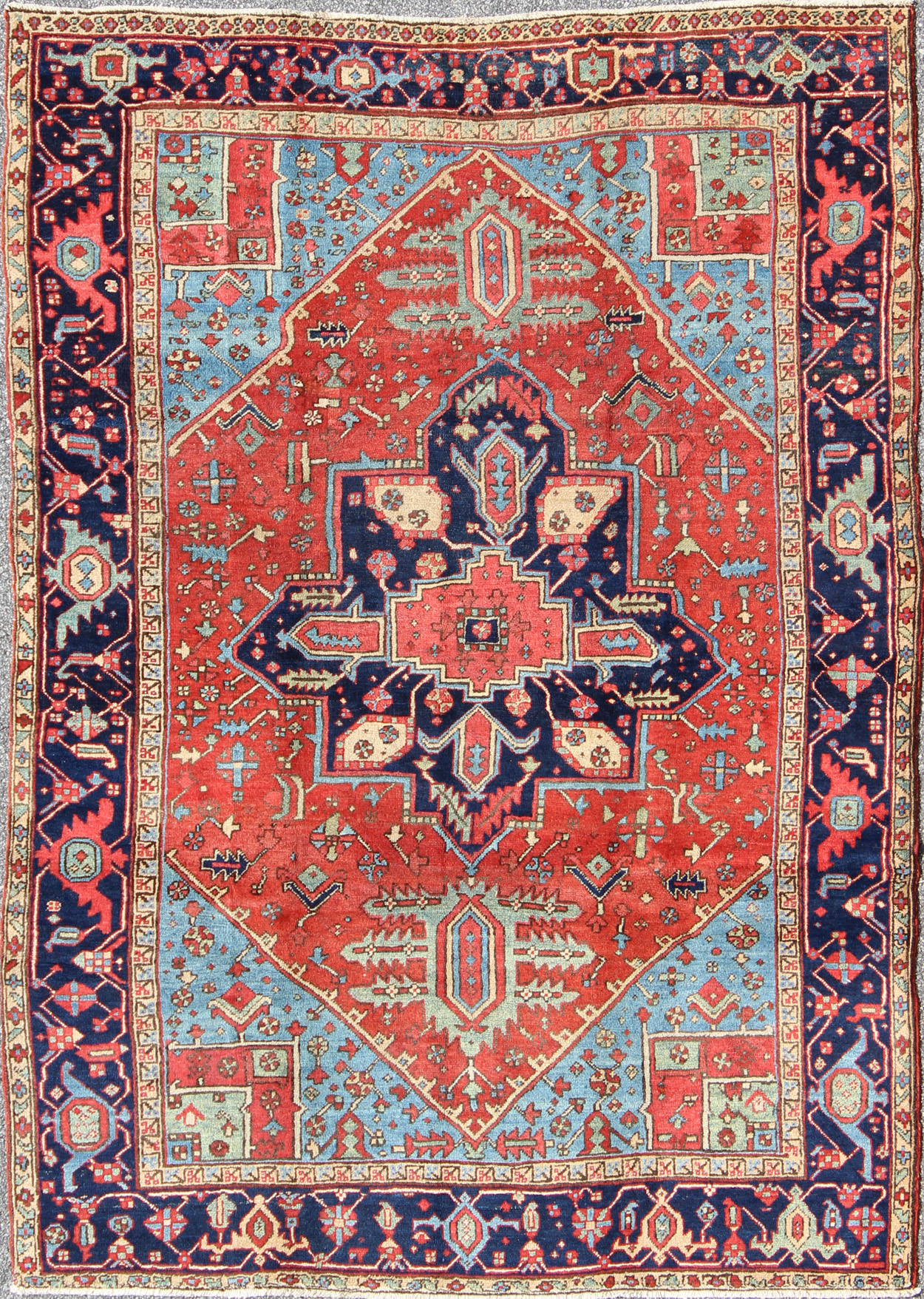 Antique Heriz Rug - M14-0512 | Heriz - 6'8" x 9'0" | Wool - Medallion ...
