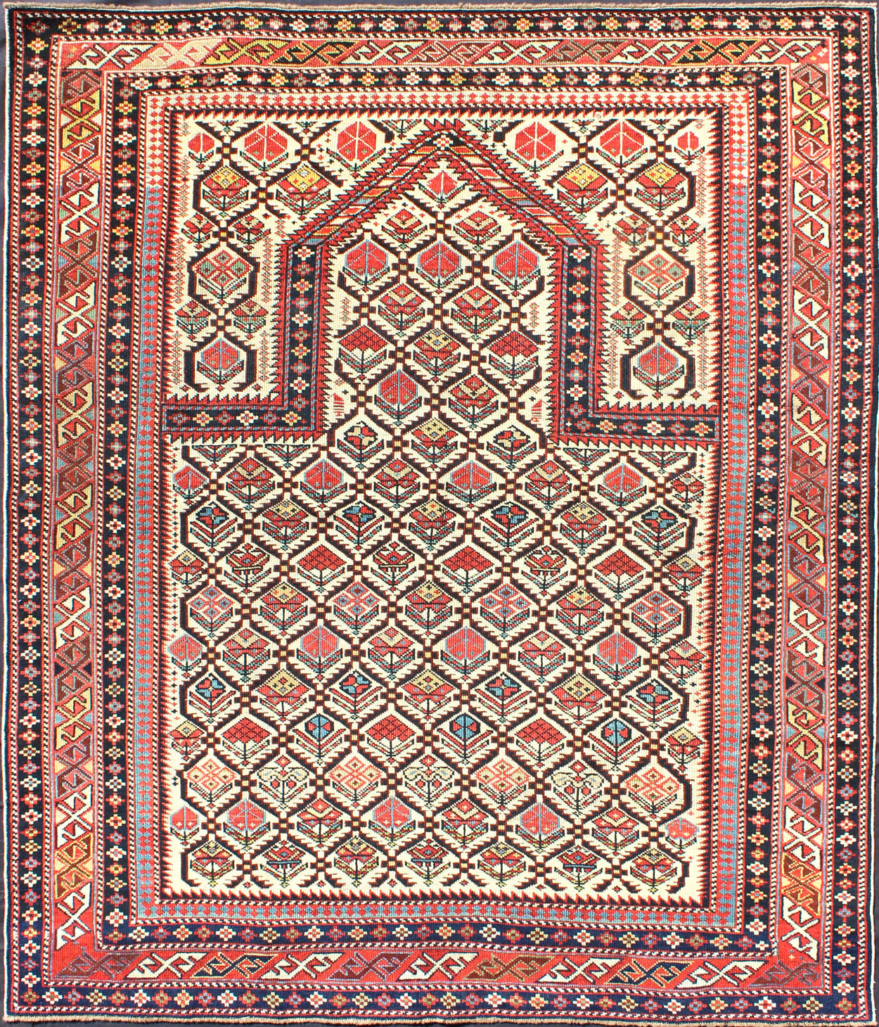 Antique Shirvan Rug - H8-1002 | Shirvan - 4'0" x 4'0" | Wool - All Over ...